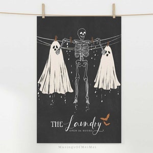 Laundry Sign, Halloween Laundry Decor, Halloween Printables, Gothic ...