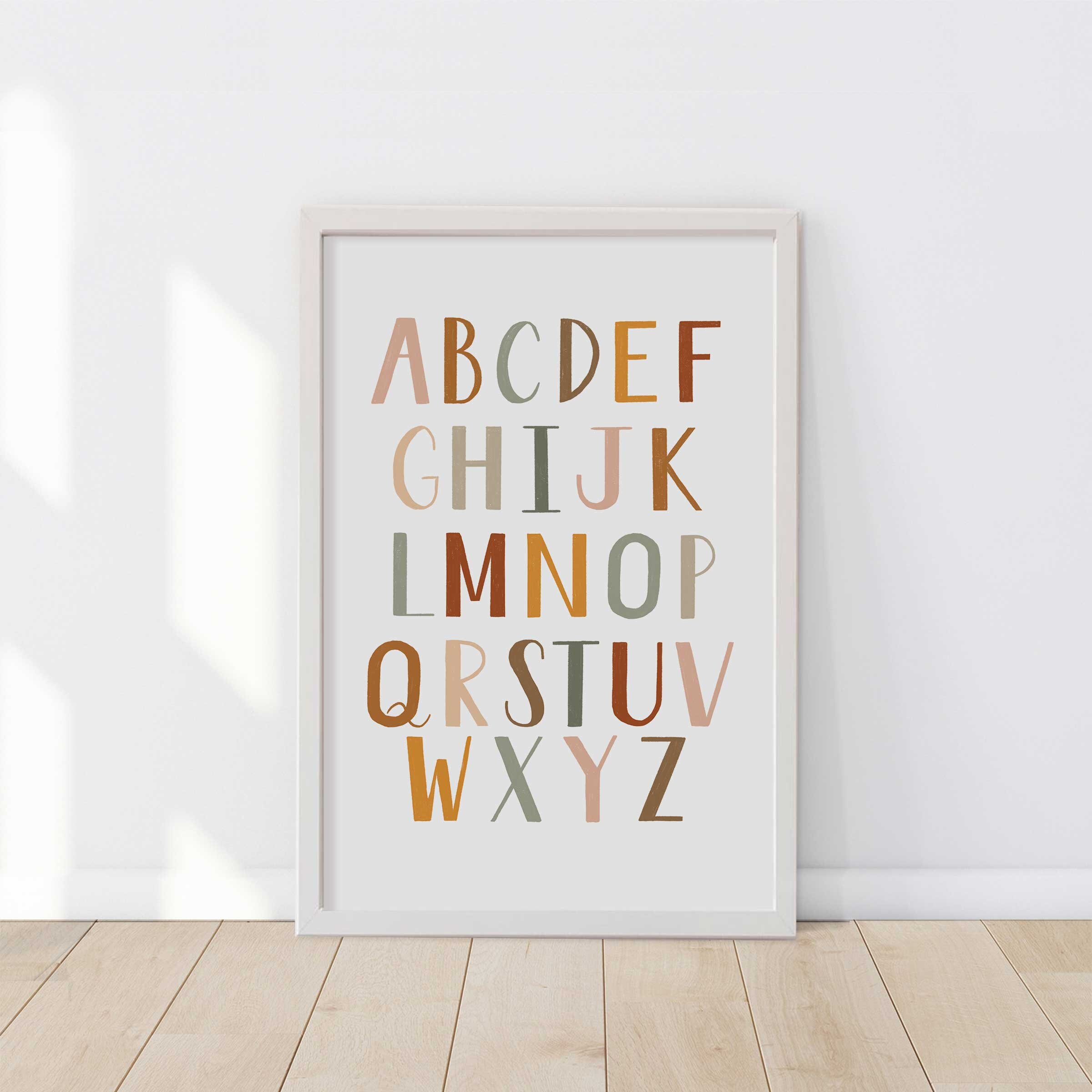 Alphabet Poster Neutral Boho Nursery Neutral Alphabet Poster | Etsy