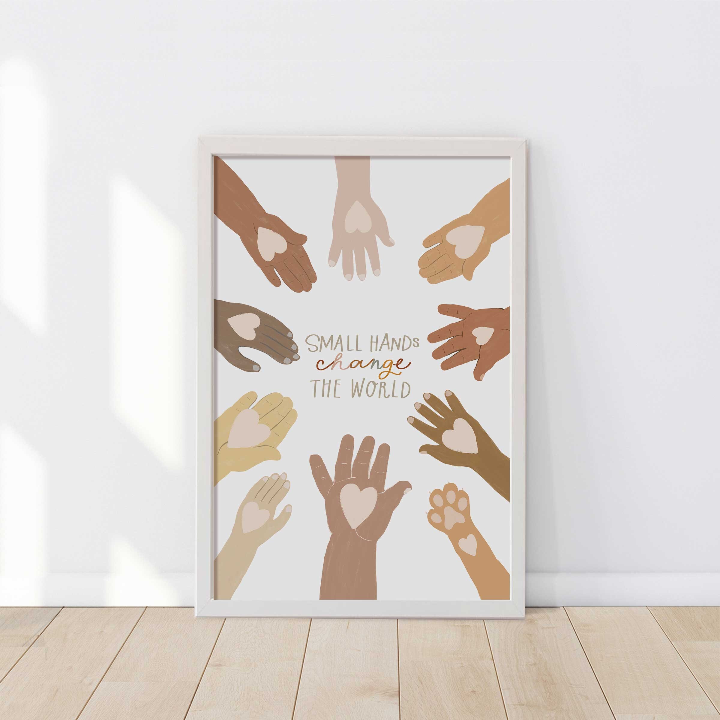Kids Classroom Poster Small Hands Change the World Print - Etsy