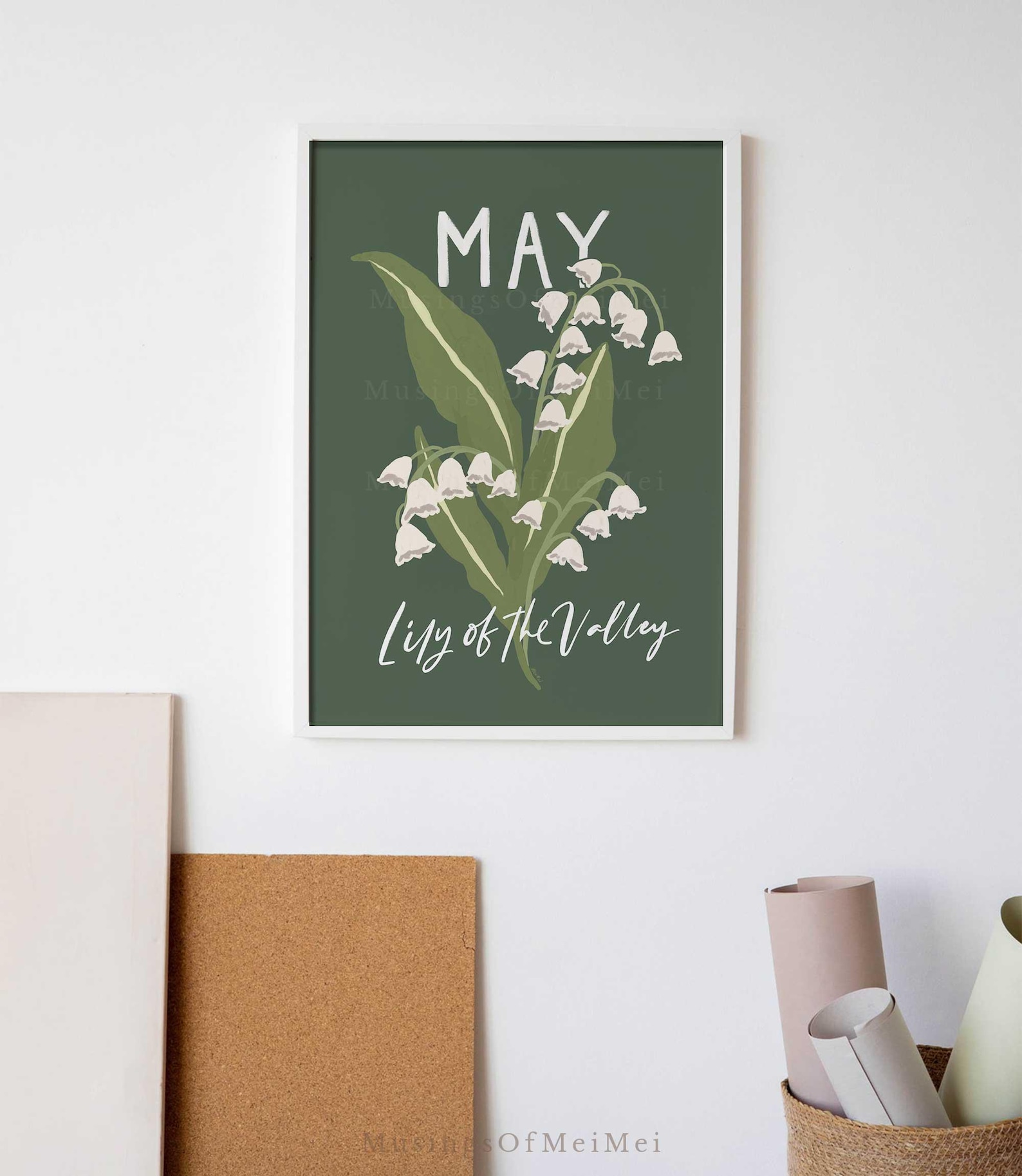 May Birth Month Flower Wall Art, Lily of the Valley Botanical Print for ...