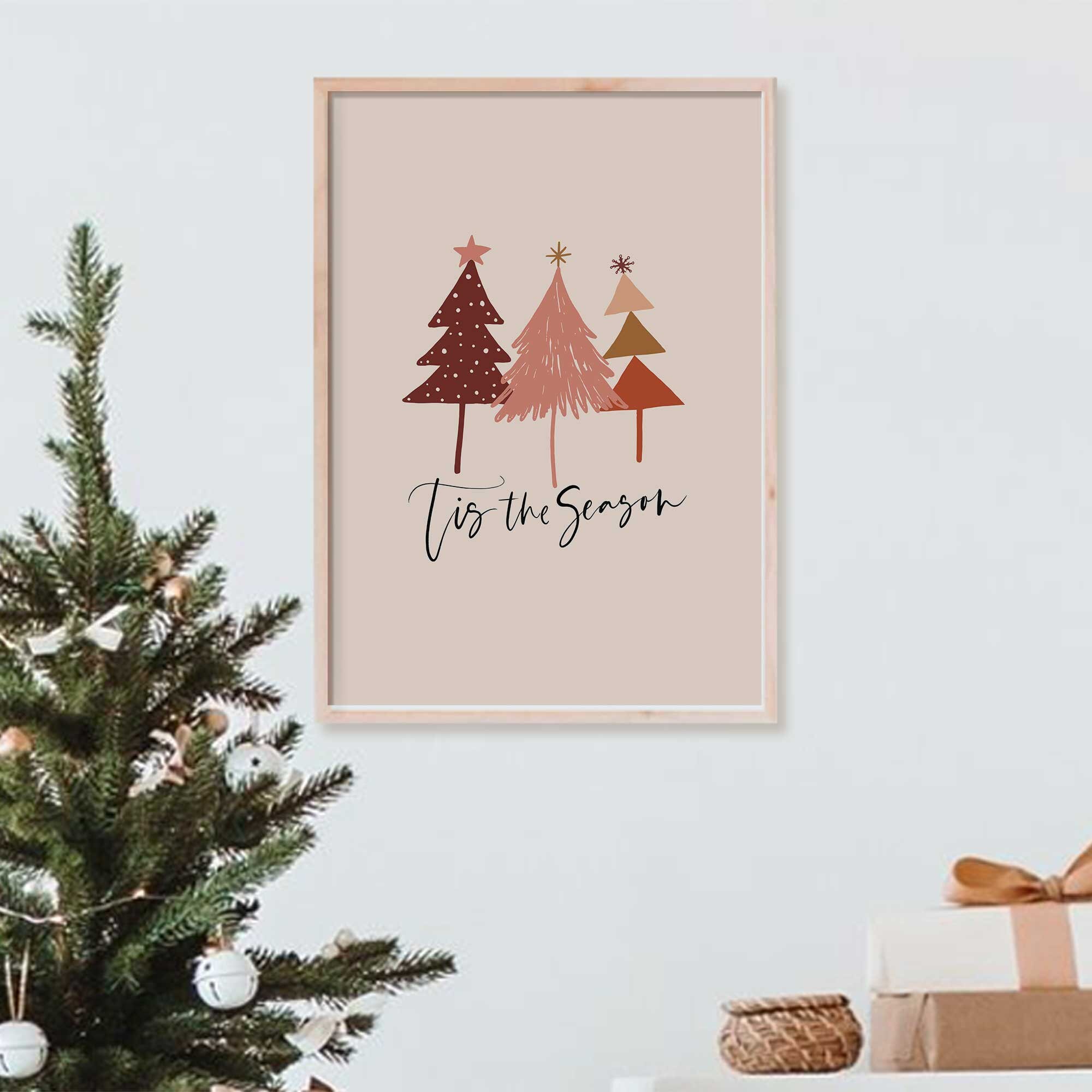Christmas Tree Print Printable Wall Art Boho Christmas - Etsy Australia