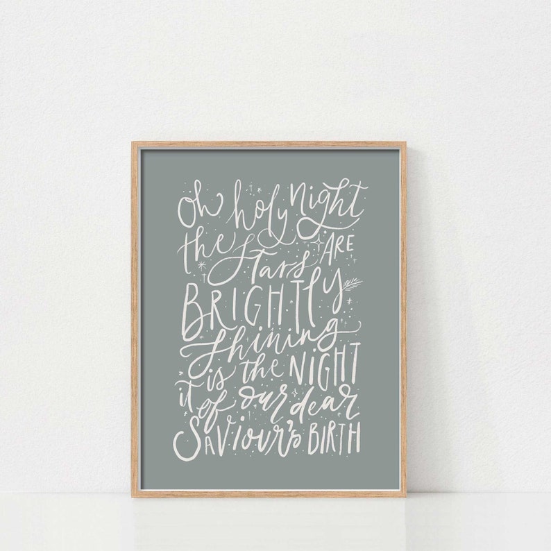Christmas Art Print Oh Holy Night Print Christmas Printable - Etsy