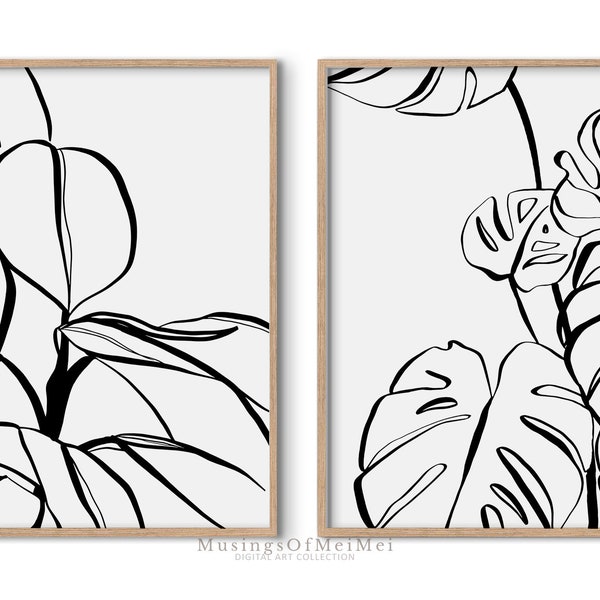 Printable Black Botanical - Etsy