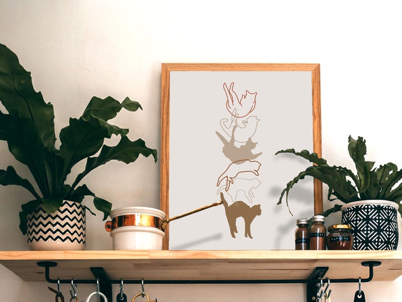 Cat Art Falling Cat Postures Poster Printable Cat Art Cat - Etsy