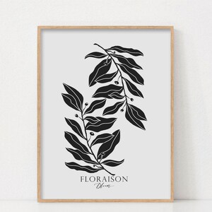 Abstract Botanical Print, Black and White Art, Downloadable Wall Art ...