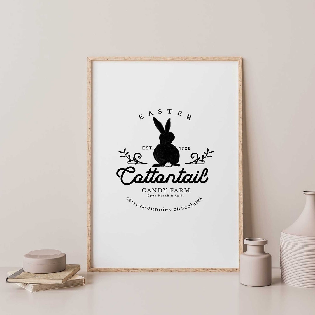 Rustic Easter Print, Easter Bunny Farm Art, Printable Wall Art ...