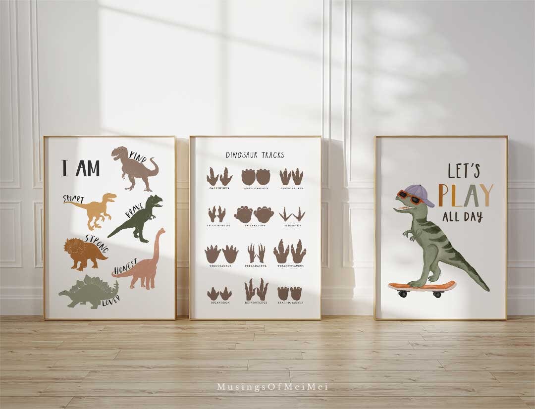 Dinosaur Educational Posters Set of 30 Prints Kids Classroom - Etsy ...