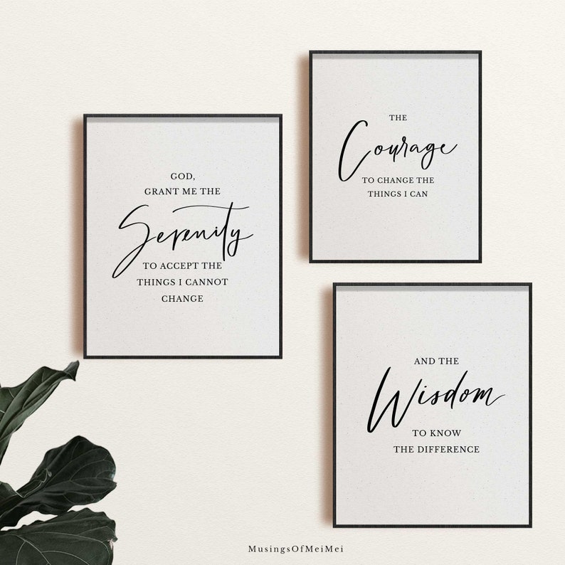 Serenity Prayer Wall Art Gallery Wall Set of 3 Scripture - Etsy