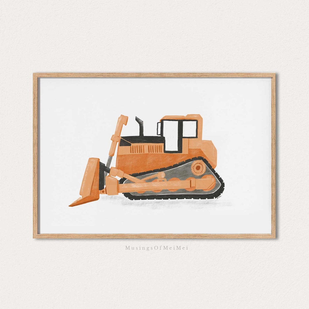Construction Bulldozer Wall Art, Nursery Printable Art, Kids Room Decor ...