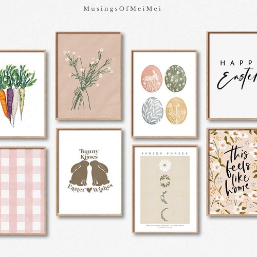 Easter Gallery Wall Art Set of 16 Printable Wall Art Spring - Etsy