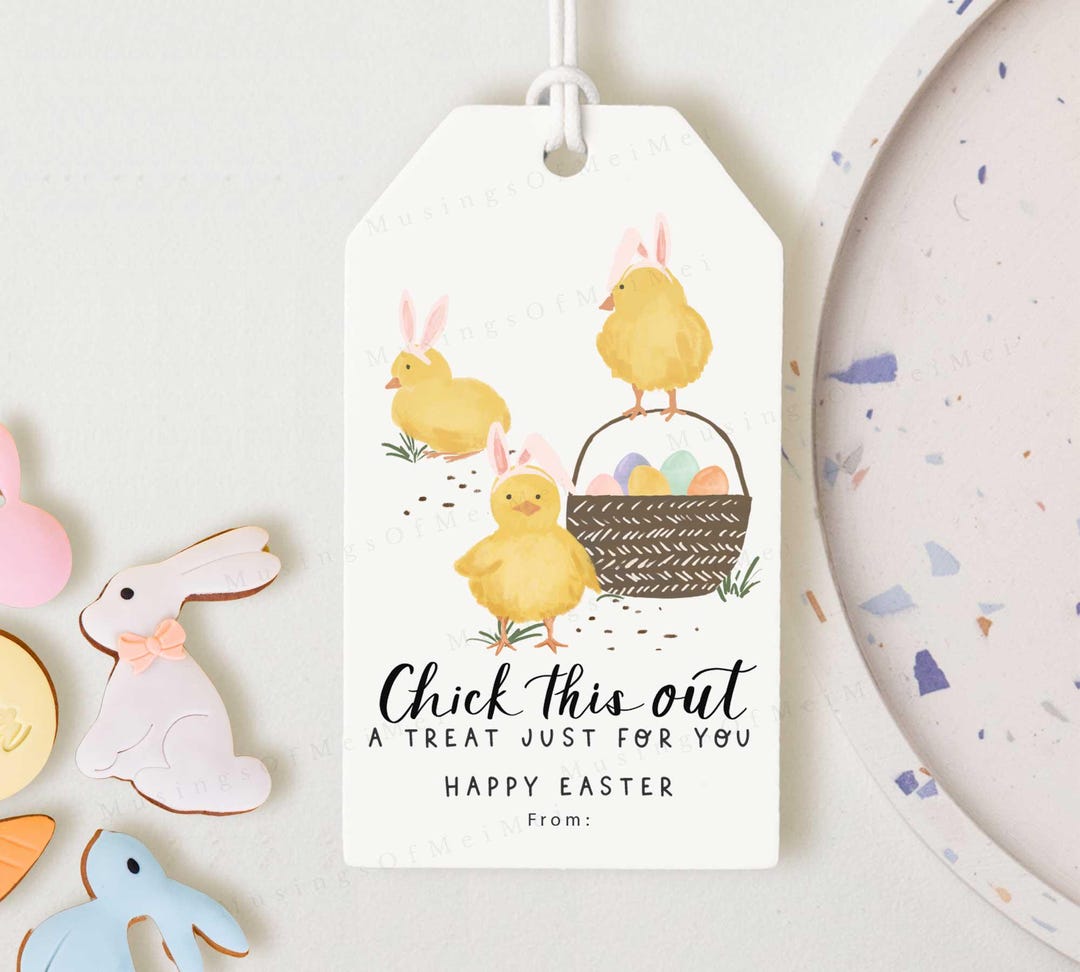 Fun Easter Chick Animal Easter Tags, Printable Gift Tags for Kids ...