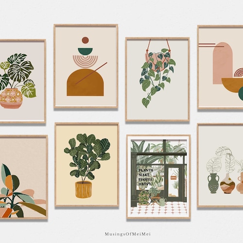 Boho Plant Art Print PRINTABLE Wall Art Botanical Poster - Etsy