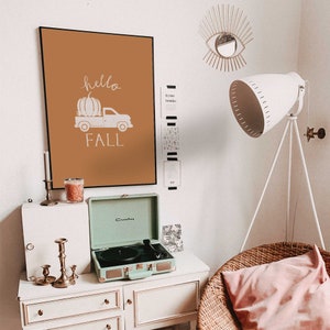 Autumn Art, Hello Fall Print, Printable Wall Art, Autumn Wall Art, Fall ...