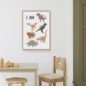 Kids Positive Affirmations Print, Dinosaur Wall Art, PRINTABLE WALL ART ...