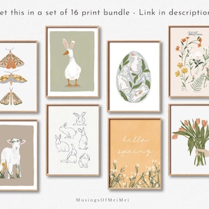Easter Duck, Printable Wall Art, Easter Wall Art, Boho Easter Decor ...