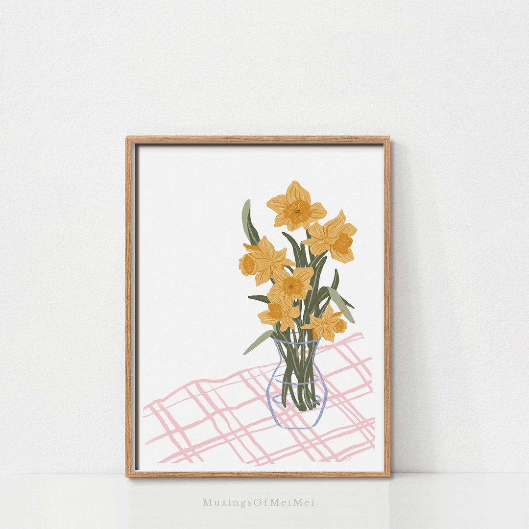Yellow Daffodils Printable Wall Art, Kitchen Wall Art, Spring Home ...
