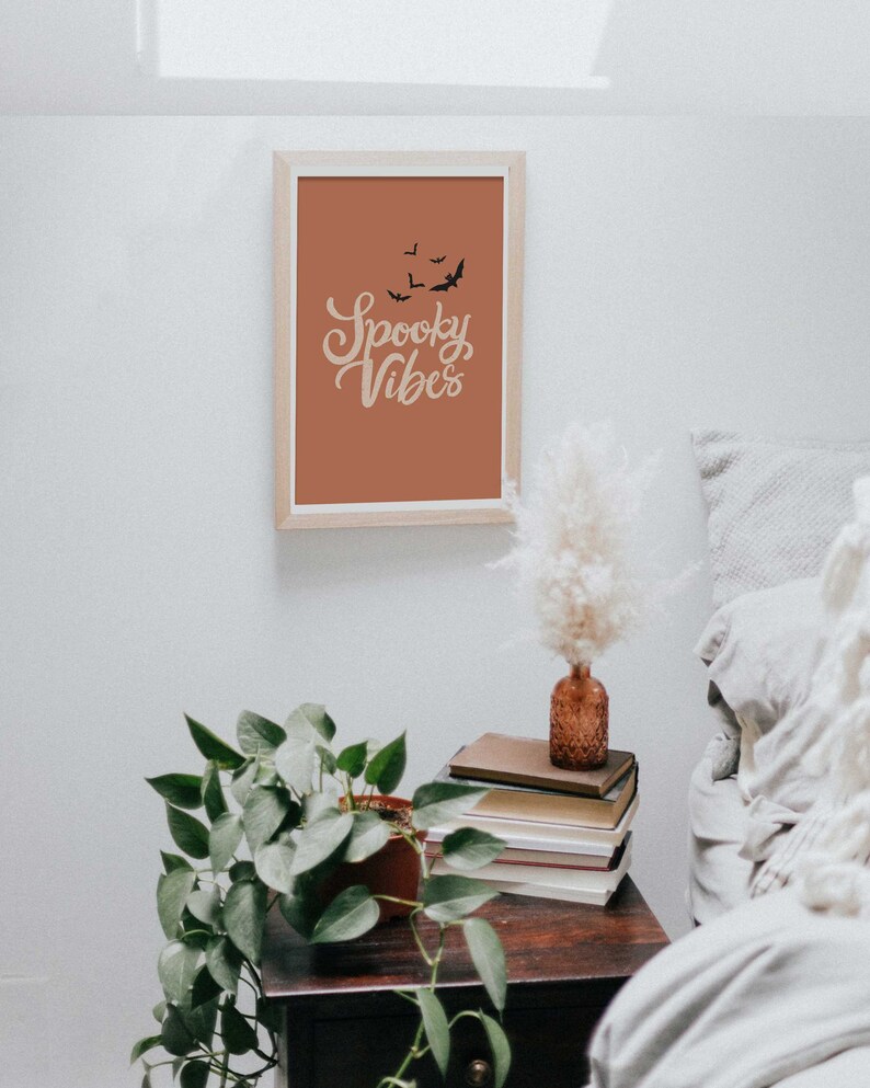 Halloween Print Spooky Vibes Wall Art Halloween Wall Art - Etsy