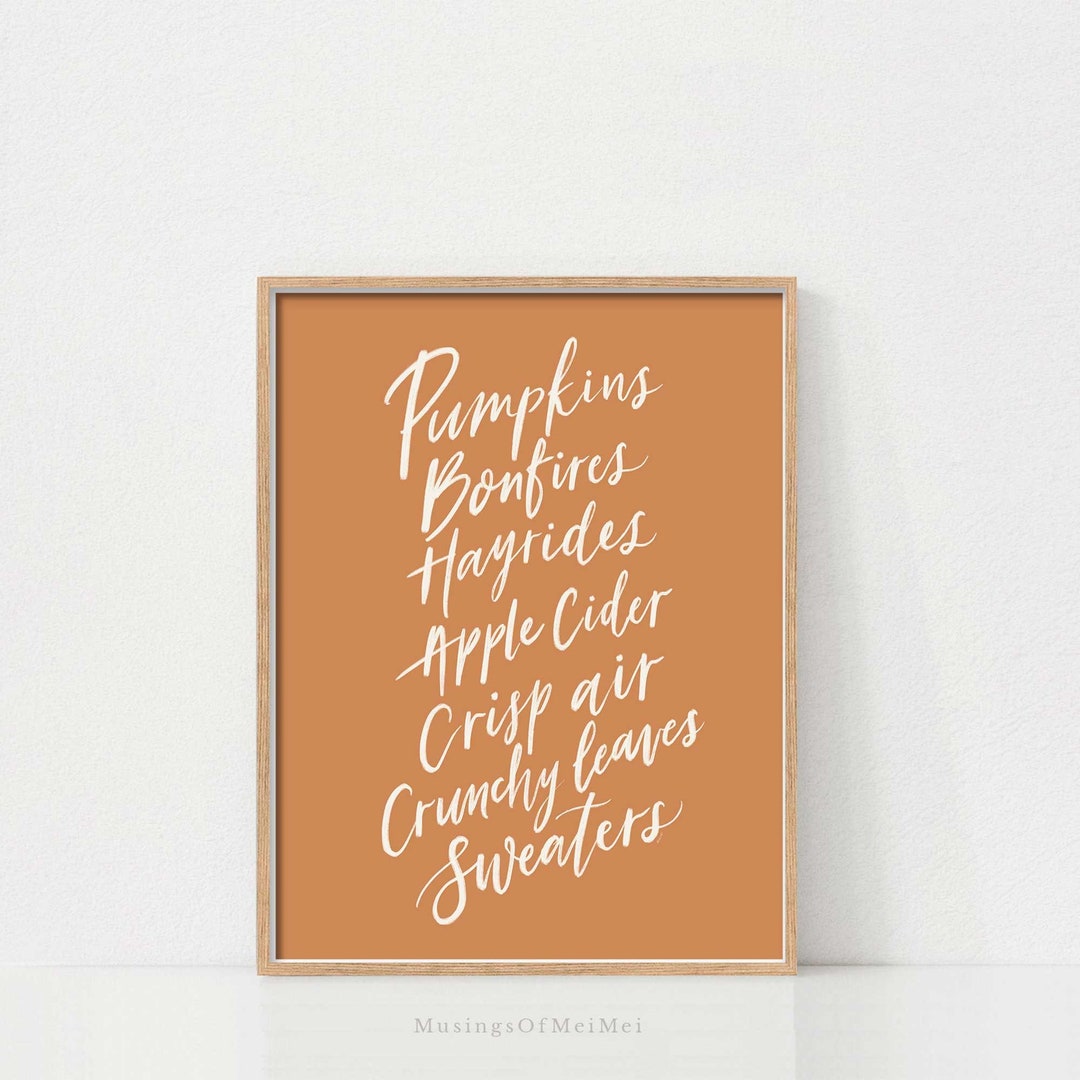 Cozy Autumn Art, Printable Wall Art, Fall Decor, Fall Color Palette ...