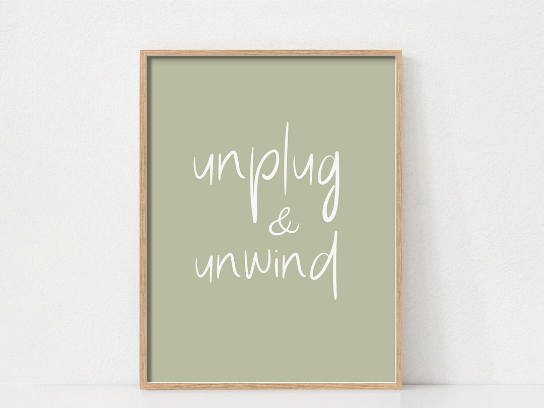 Quote Print, Unplug and Unwind Wall Art, Printable Wall Art, Coastal ...