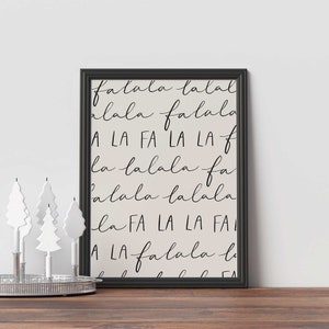 Christmas Wall Art, Fa La La Print, Printable Wall Art, Christmas Sign ...