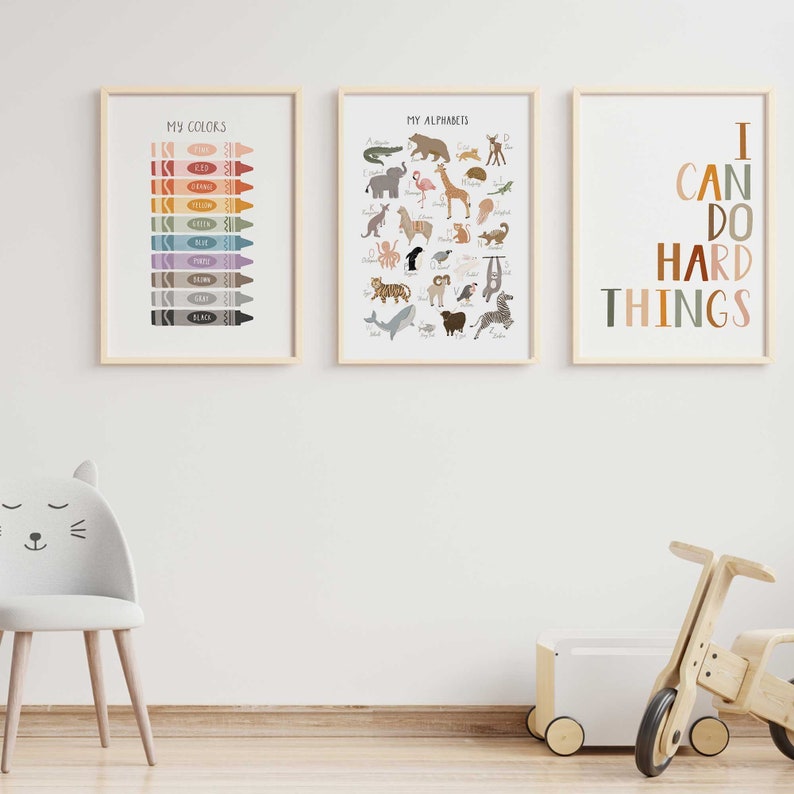 Animal Alphabet Poster, Printable Wall Art, ABC Poster, Rainbow Kids ...
