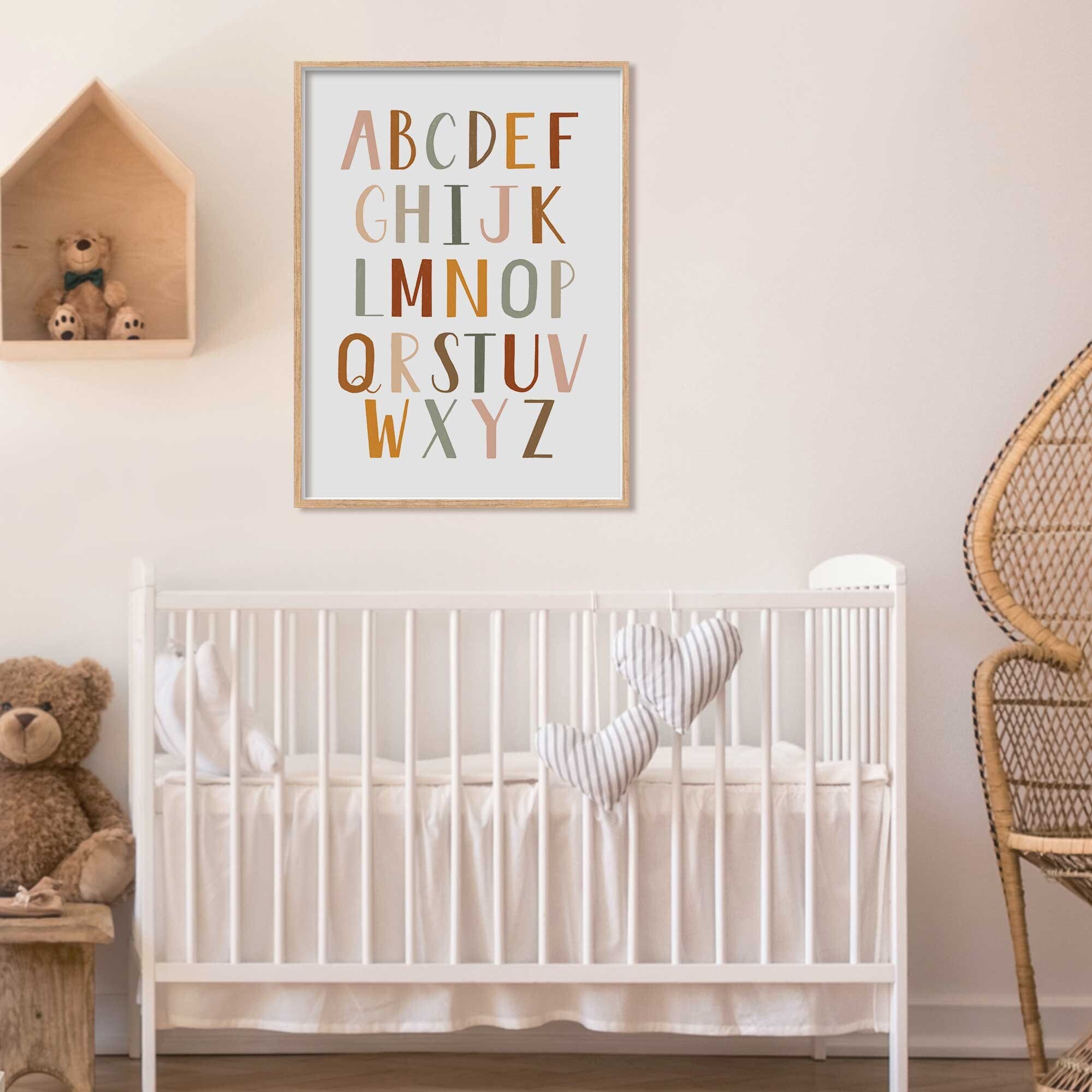Alphabet Poster Neutral Boho Nursery Neutral Alphabet Poster | Etsy