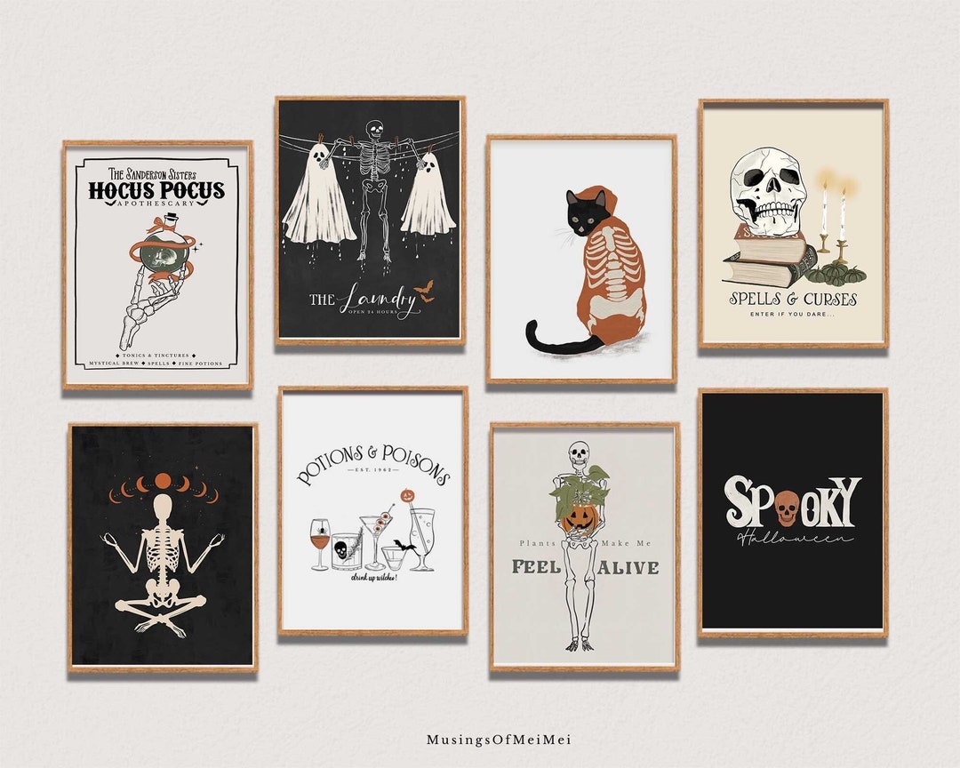 Halloween Gallery Set of 15, Printable Wall Art, Halloween Printables ...