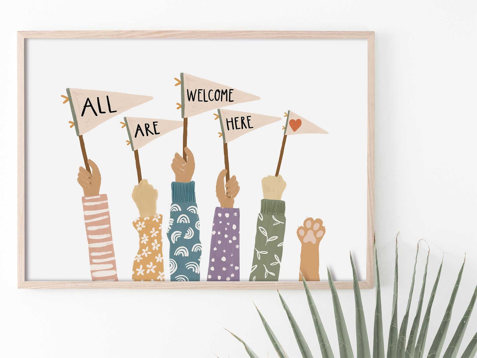 Classroom Art, All Are Welcome Here Printable Wall Art, Diversity ...