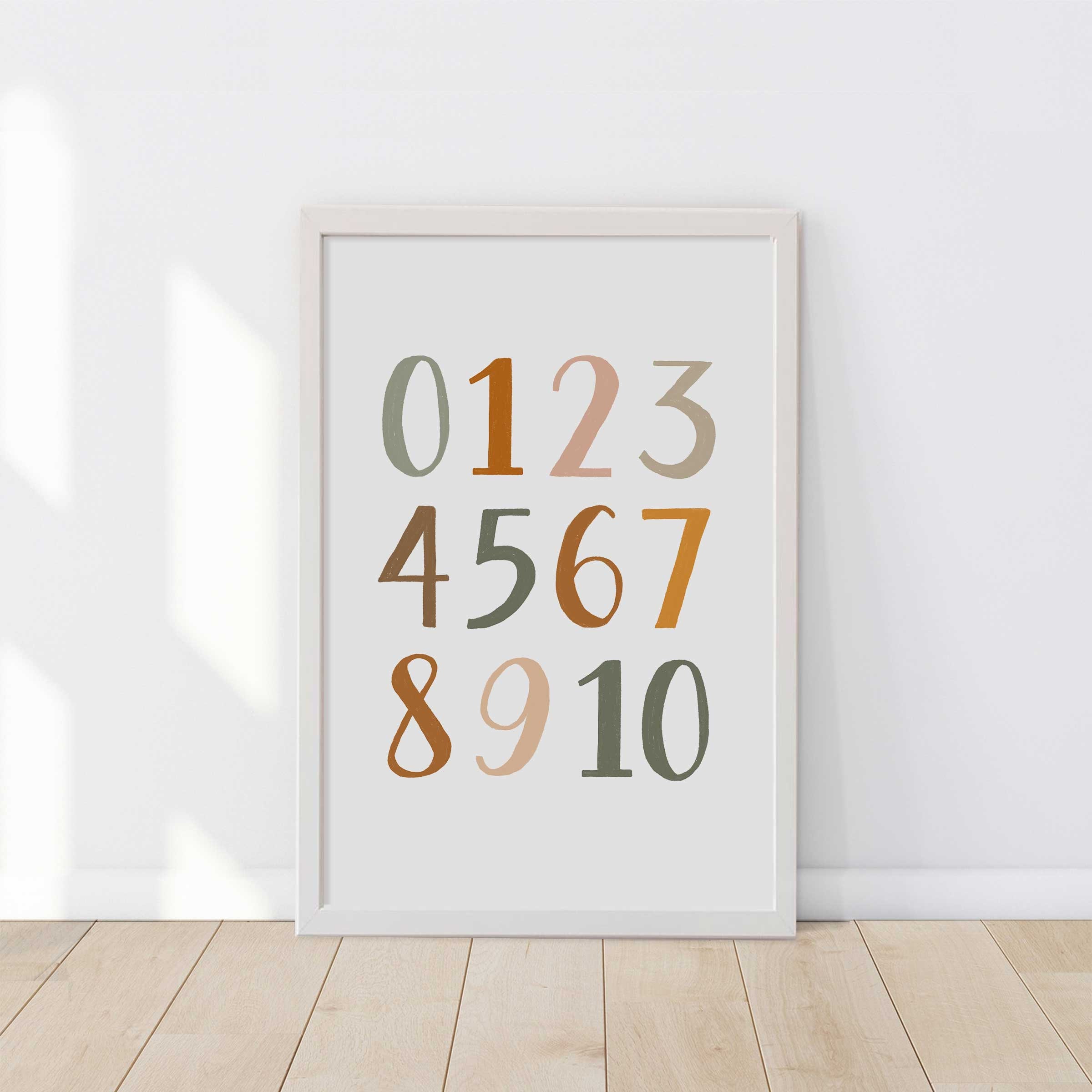 Boho Numbers Poster Educational Poster Neutral Boho Nursery | Etsy