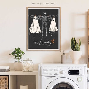 Laundry Sign, Halloween Laundry Decor, Halloween Printables, Gothic ...
