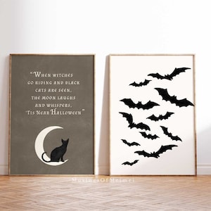 Halloween Gallery Wall Art, Set of 13, Boho Halloween, Retro Halloween ...