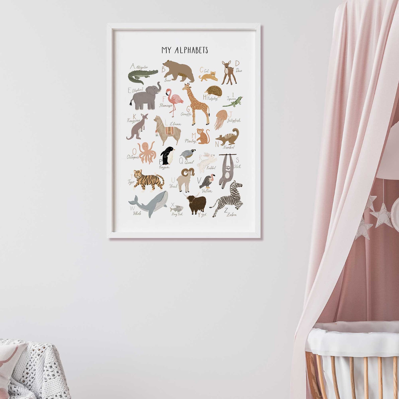 Animal Alphabet Poster Printable Wall Art ABC Poster | Etsy