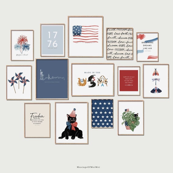 4th of July Art Mega Bundle Set Set of 14 Prints Fourth of - Etsy