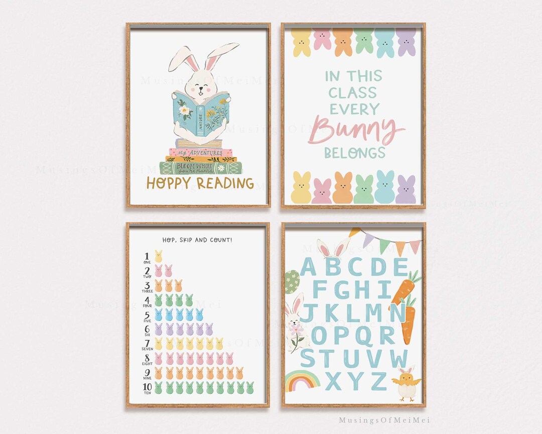 Fun Easter Learning Print Set for Classroom Decor, Bunny-themed Reading ...