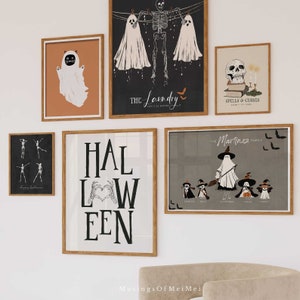 Personalized Halloween Family Portrait, Printable Wall Art, Ghost and ...