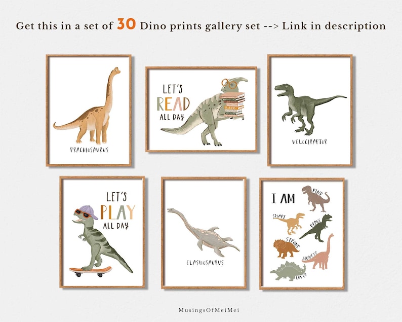 Kids Positive Affirmations Print, Dinosaur Wall Art, PRINTABLE WALL ART ...
