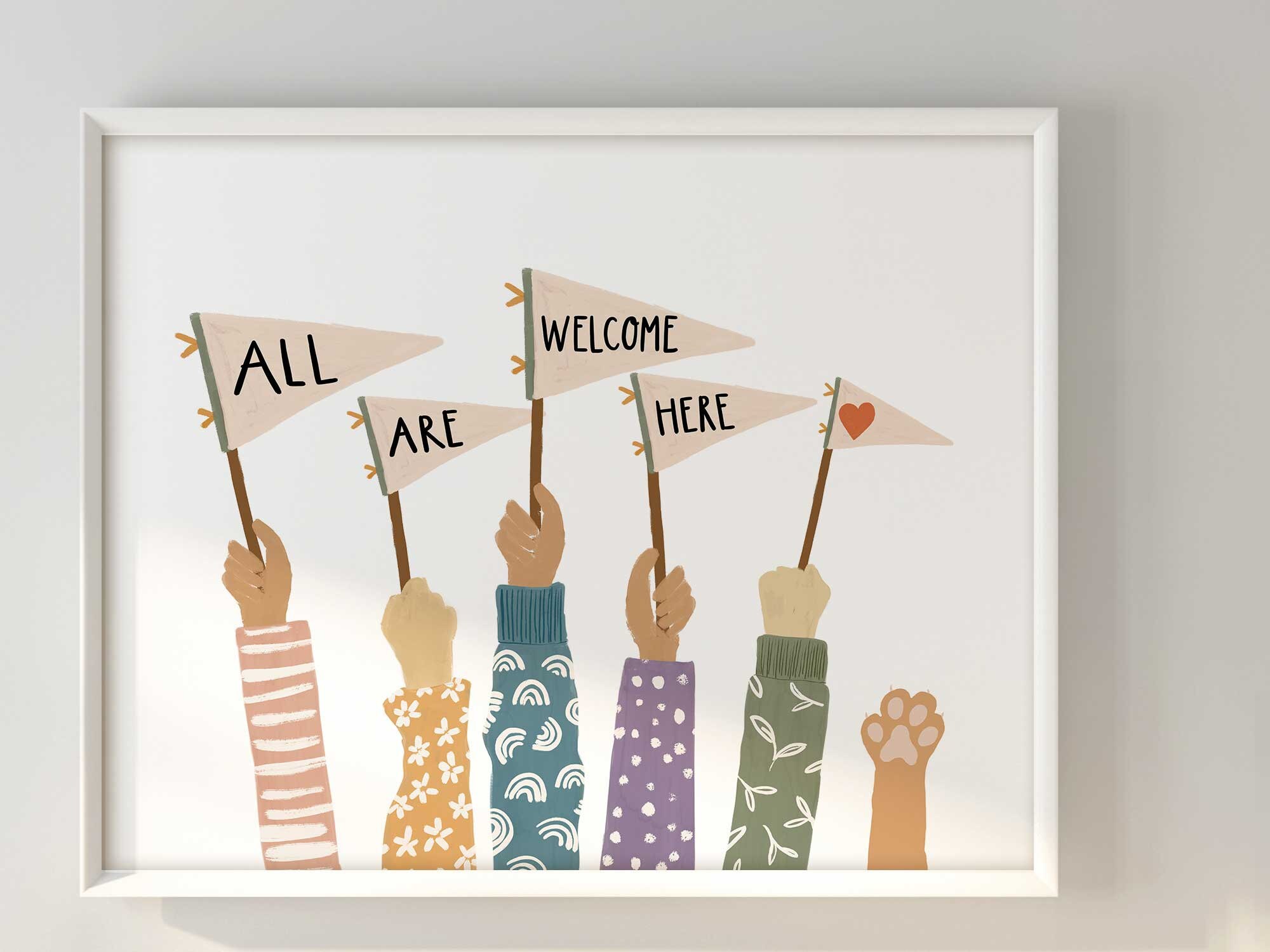 Classroom Art All Are Welcome Here Printable Wall Art | Etsy