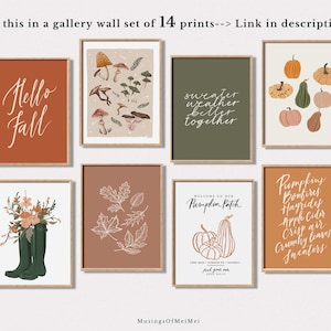 Autumn Pumpkin Wall Art, Autumn Art, Boho Prints, Printable Wall Art ...