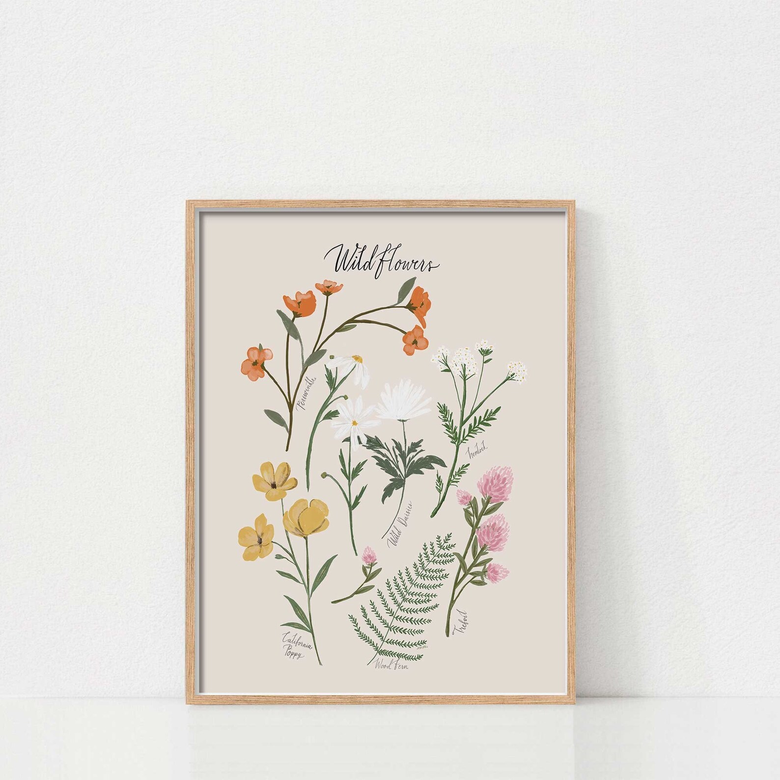 Wildflowers Wall Art Spring Poster Botanical Art Prints - Etsy
