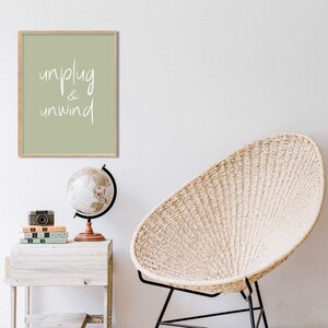 Quote Print, Unplug and Unwind Wall Art, Printable Wall Art, Coastal ...