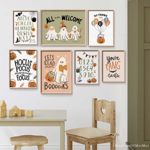Halloween Classroom Decor Set, Kids Halloween Decor, Printable Wall Art ...
