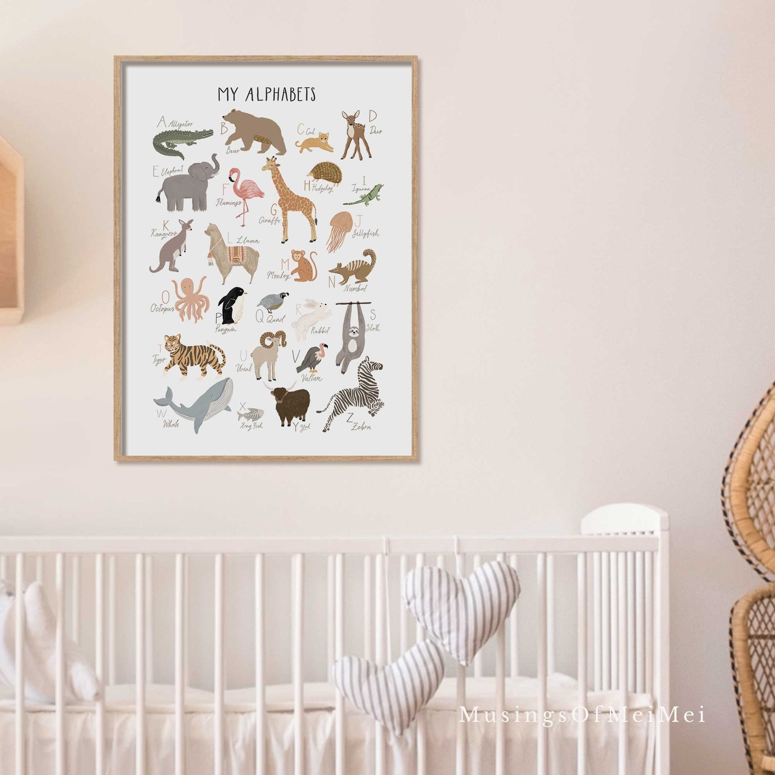 Animal Alphabet Poster Printable Wall Art ABC Poster | Etsy