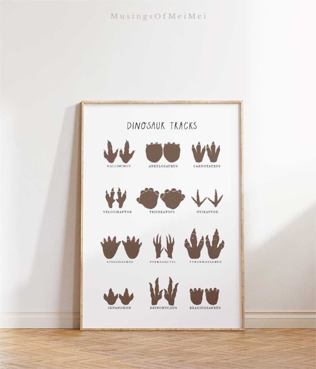 Dinosaur Wall Art, Dinosaur Tracks, Dinosaur Birthday, Printable Wall ...