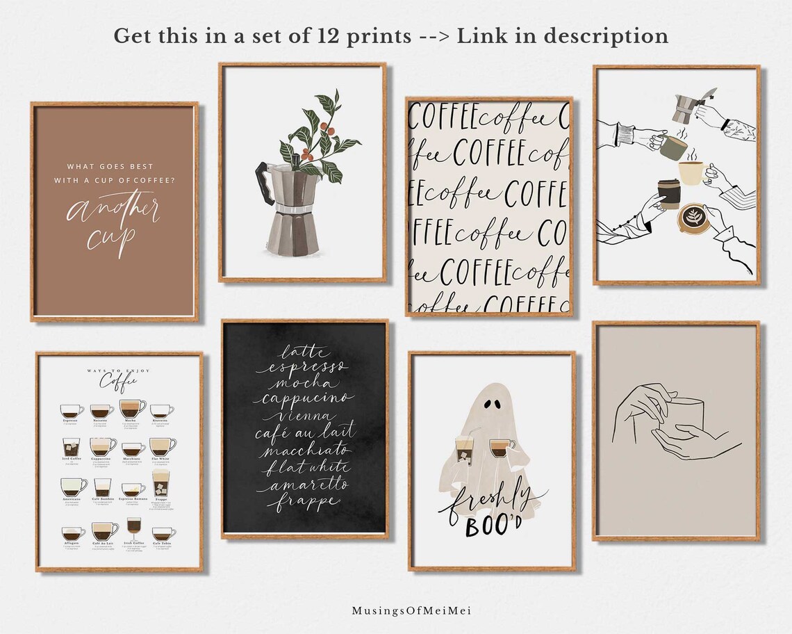 Coffee Print, Printable Wall Art, Coffee Bar Print, Coffee Wall Art ...