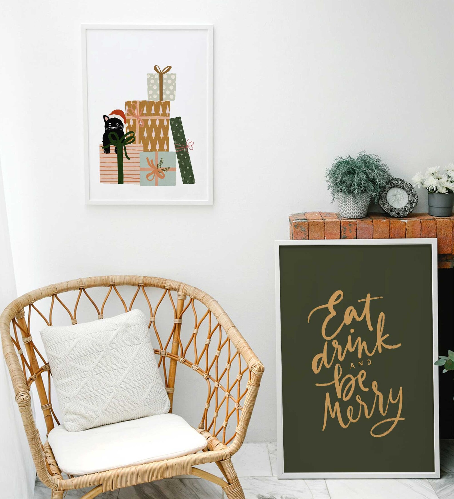 Christmas Cat Print Christmas Printables Christmas Presents - Etsy