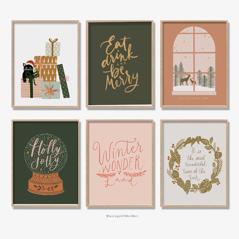 Christmas Art Mega Bundle Set of 12 Christmas Gallery Wall - Etsy
