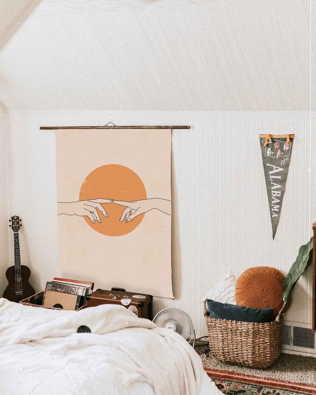 Retro Hands Wall Art, Line Drawing Printable Wall Art, Dorm Wall Art ...