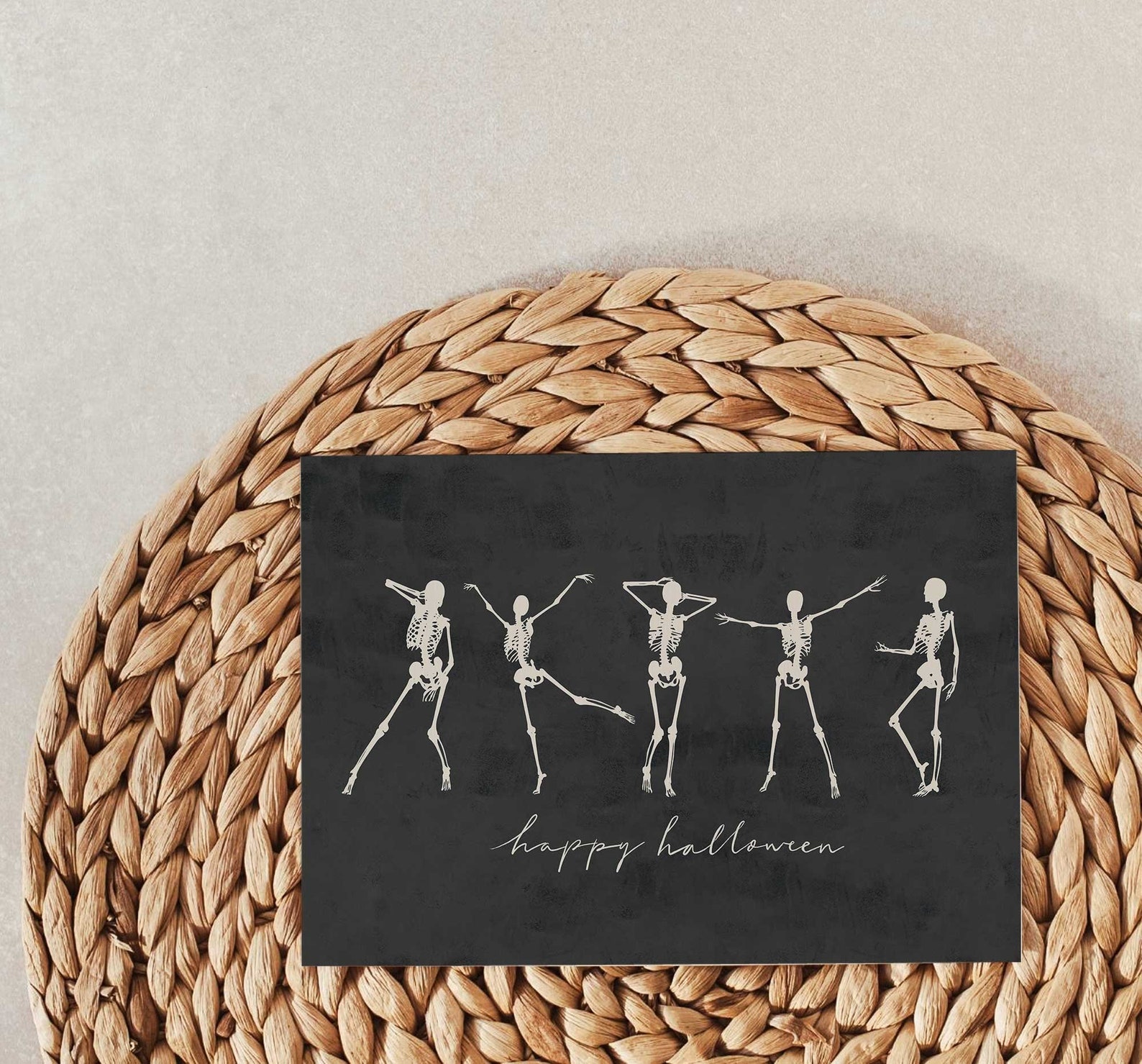 Halloween Printable Art Dancing Skull Print Halloween Wall - Etsy
