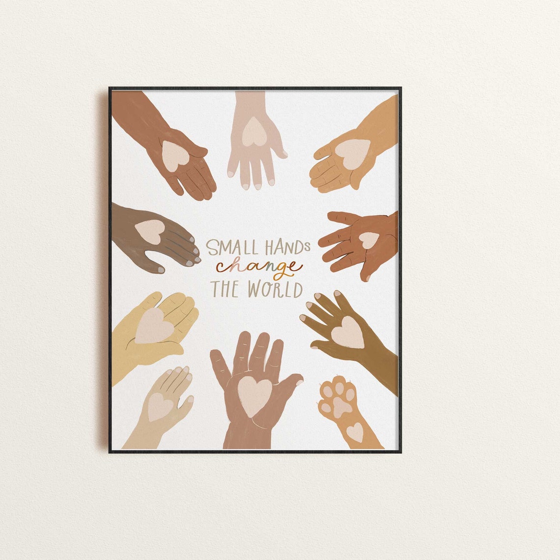 Kids Classroom Poster Small Hands Change the World Print - Etsy