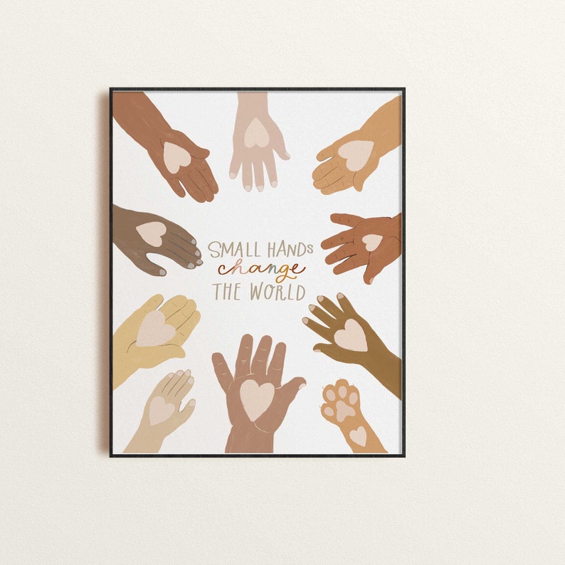 Kids Classroom Poster Small Hands Change the World Print - Etsy